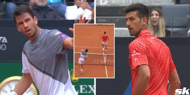 Cameron Norrie hits Novak Djokovic in the body with overhead smash ...