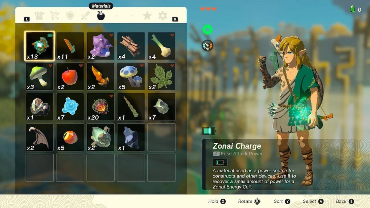 How to use Zonai Charges in The Legend of Zelda Tears of the Kingdom