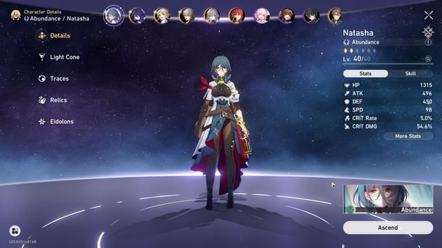 Best Natasha build in Honkai Star Rail - Relics, light cones, and more