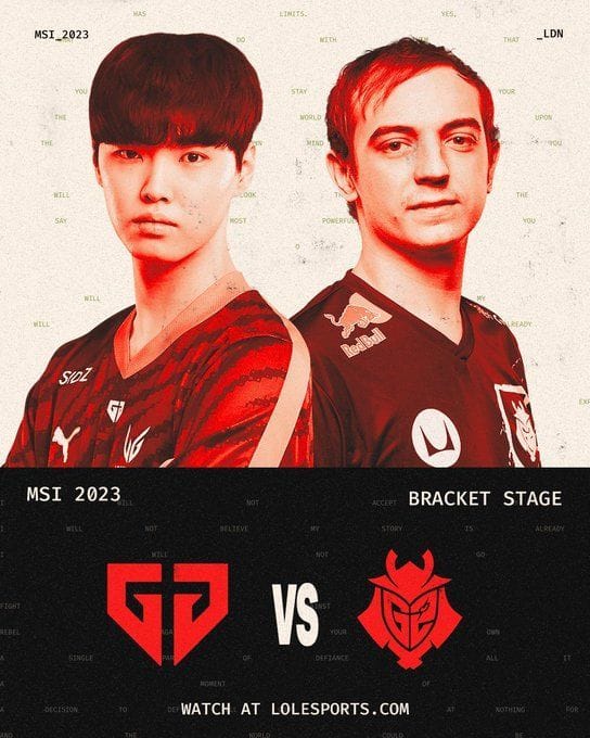 GenG vs G2 Esports League of Legends MSI 2023 Bracket Stage: Head-to ...