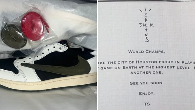 In Photos: Rapper Travis Scott gifts Houston Astros players shoes from ...