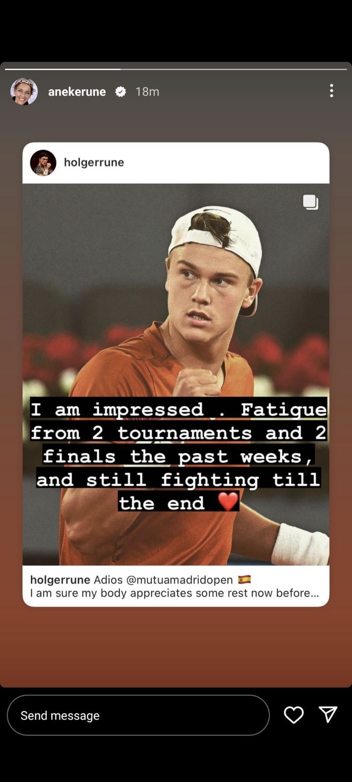 Holger Rune's mother Aneke "impressed" with Dane's fighting spirit despite Madrid Open exit