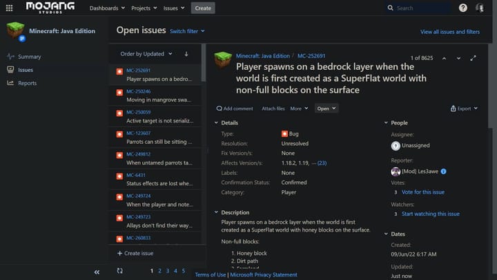 How to report Minecraft bugs and glitches