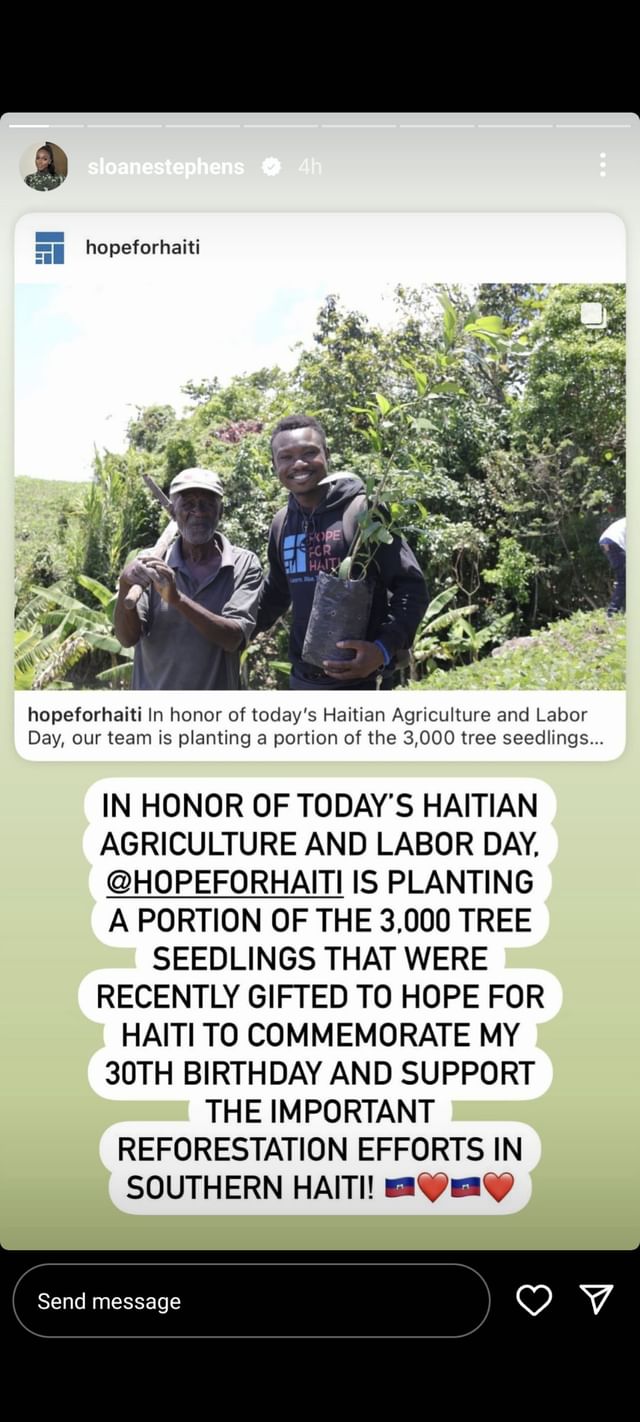 Sloane Stephens grateful as Hope for Haiti begins plantation of 3000 ...