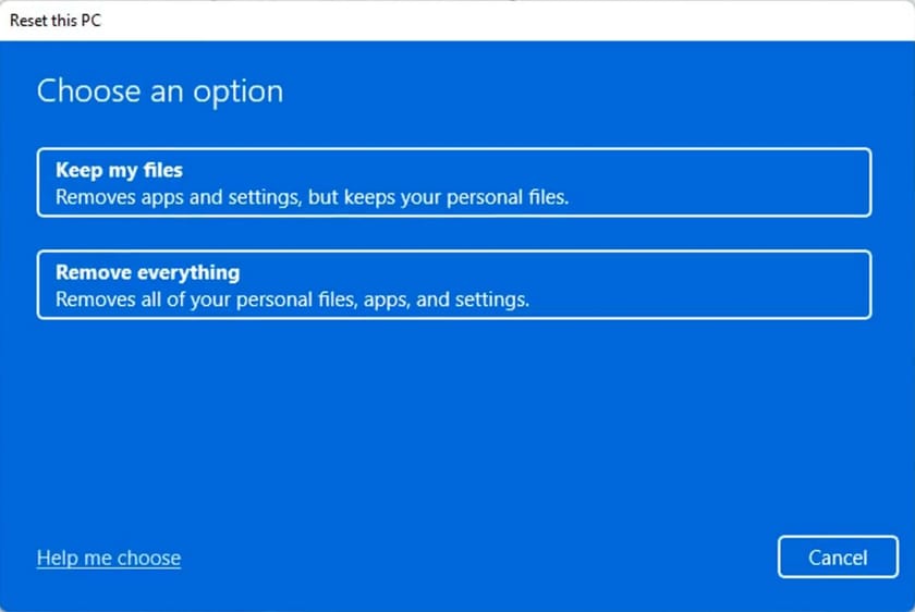 How to reset and format Windows 11 PC