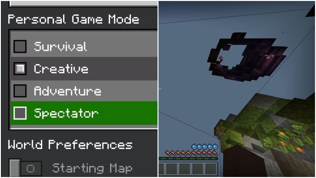 How to get spectator mode in Minecraft Bedrock Edition