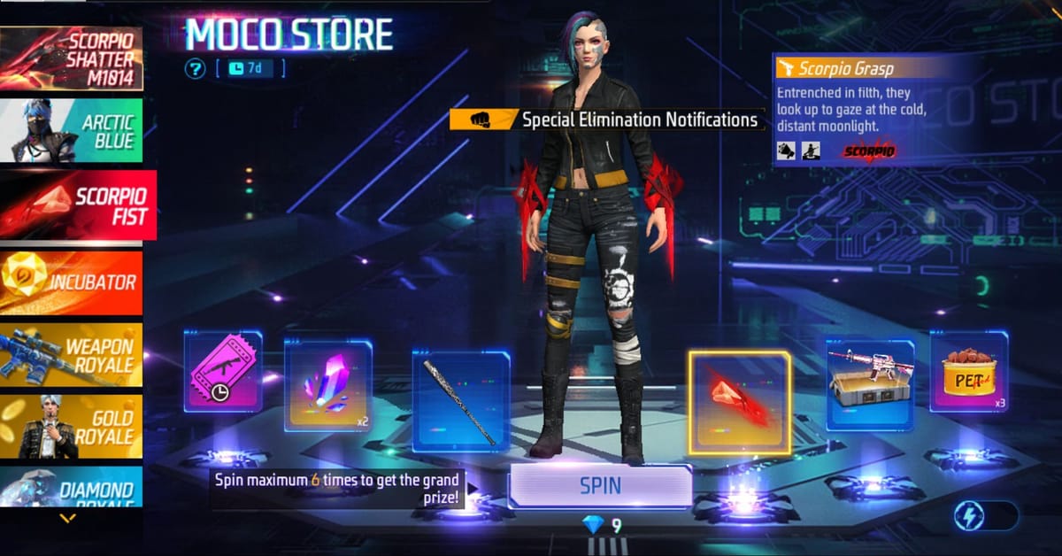 How to get new Scorpio Grasp in Free Fire MAX