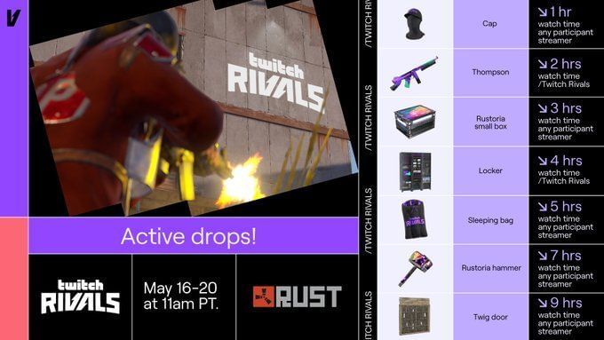 Rust Twitch Rivals 3 drops: All rewards, how to earn, and more