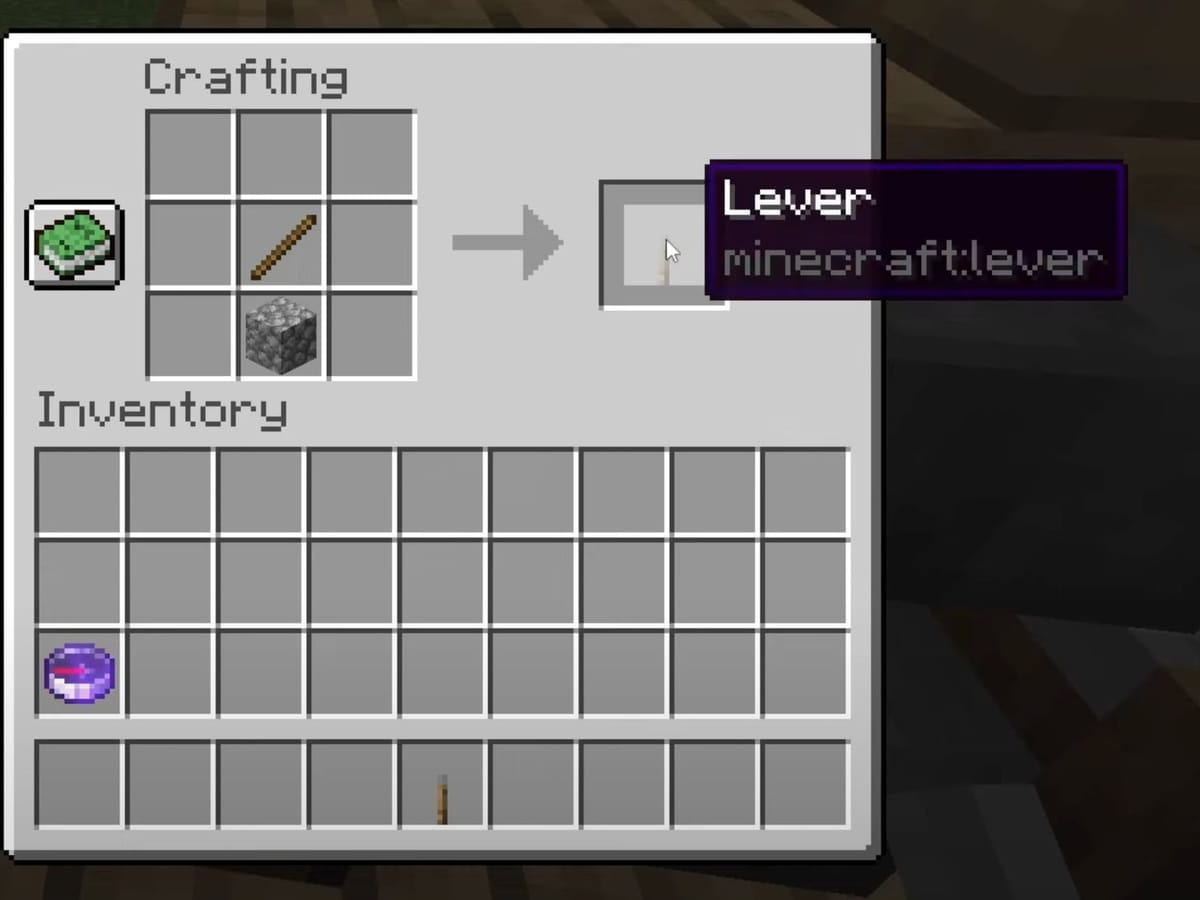 How to Craft a Lever in Minecraft?