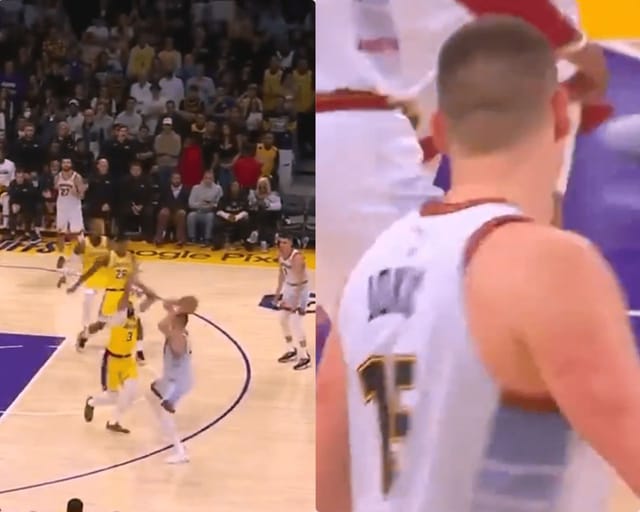 Watch: Nikola Jokic hits yet another insane shot over Anthony Davis