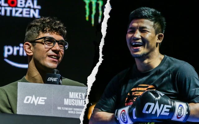 Mikey Musumeci shares his excitement with Rodtang during weigh-ins