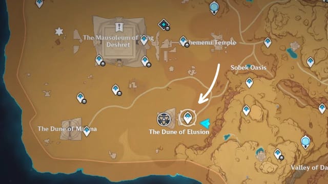 Genshin Impact Dune of Elusion Antiquity Hunt guide