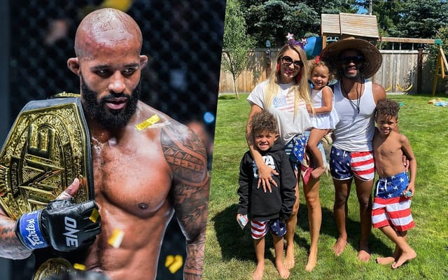 Demetrious Johnson loving his daddy duties with his three little ones