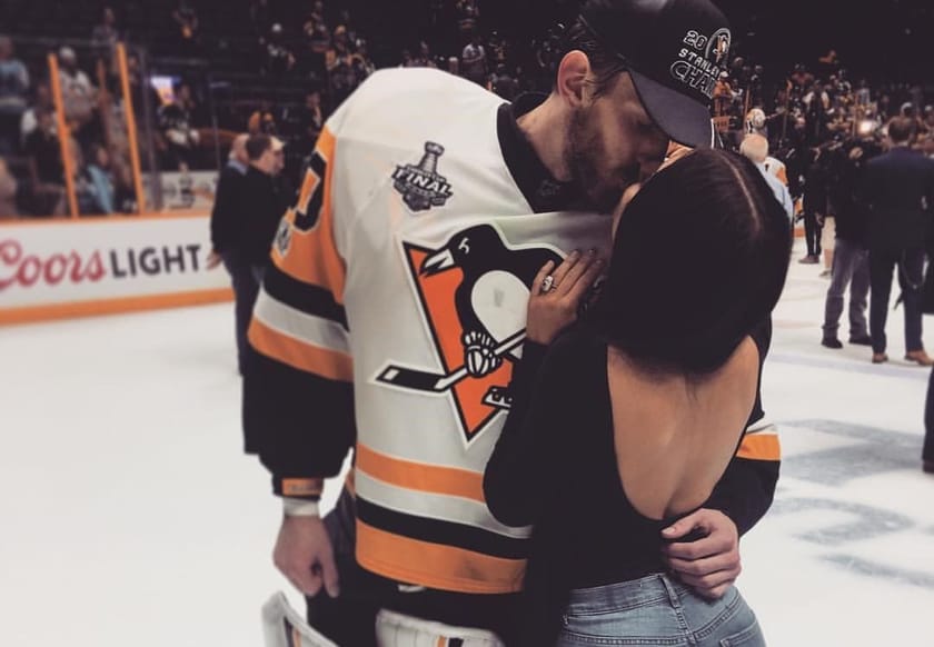 When Matt Murray's wife Christina Sirignano pulled away after a kiss - "It was like kissing Beckham"