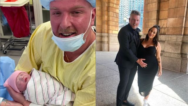 In Photos: Pat McAfee and wife Samantha celebrate baby Kenzie's one-week anniversary with family