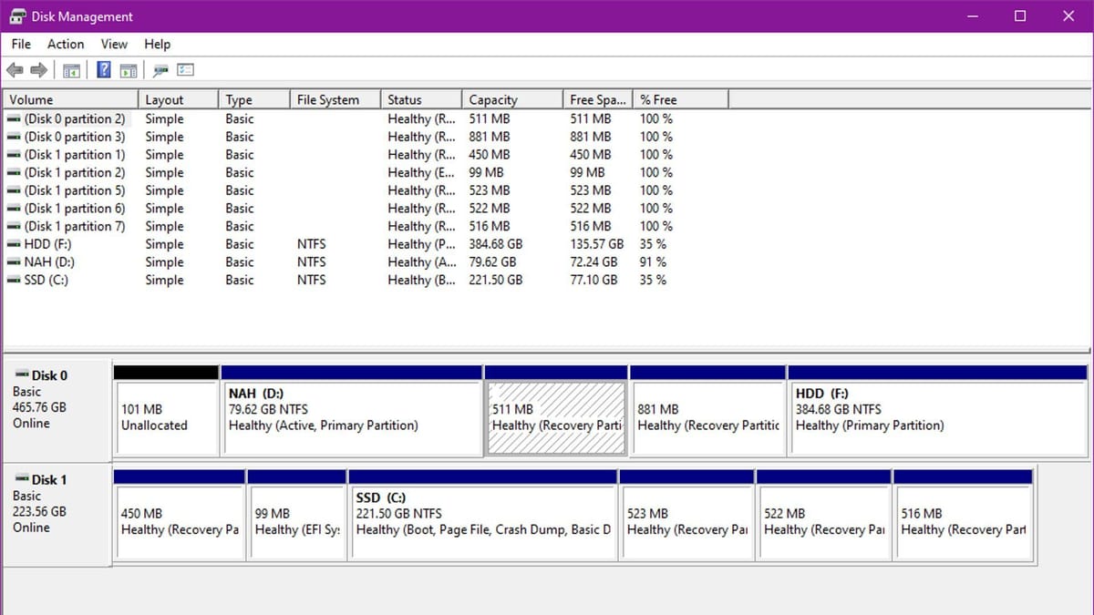 How to manage disk partitions in Windows without software