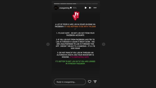 BGMI players face new issues, streamers upload Insta stories