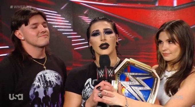 Photo: Rhea Ripley holds WWE personality's hand during RAW segment