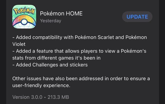 Pokemon HOME Version 3.0 update and Scarlet and Violet connectivity ...