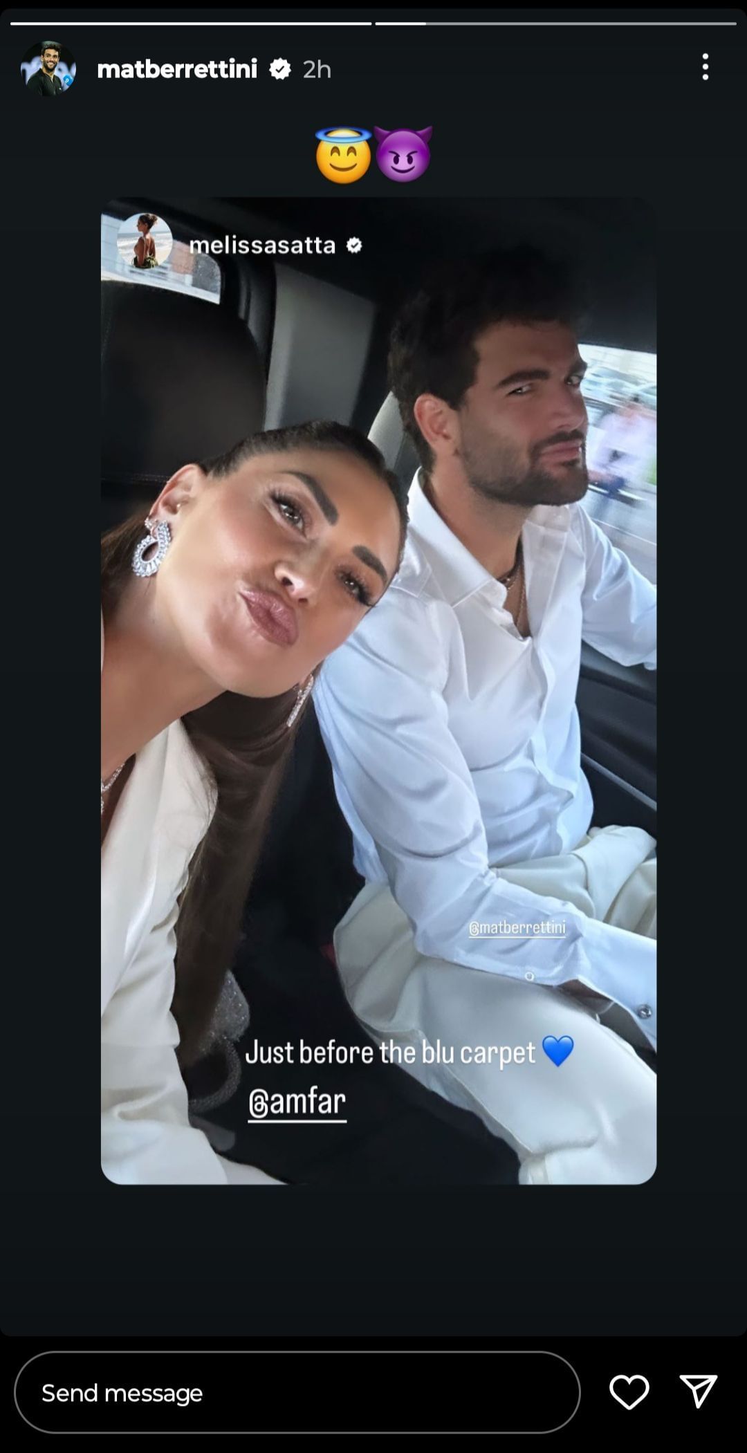 Matteo Berrettini and girlfriend Melissa Satta dazzle in all white at ...
