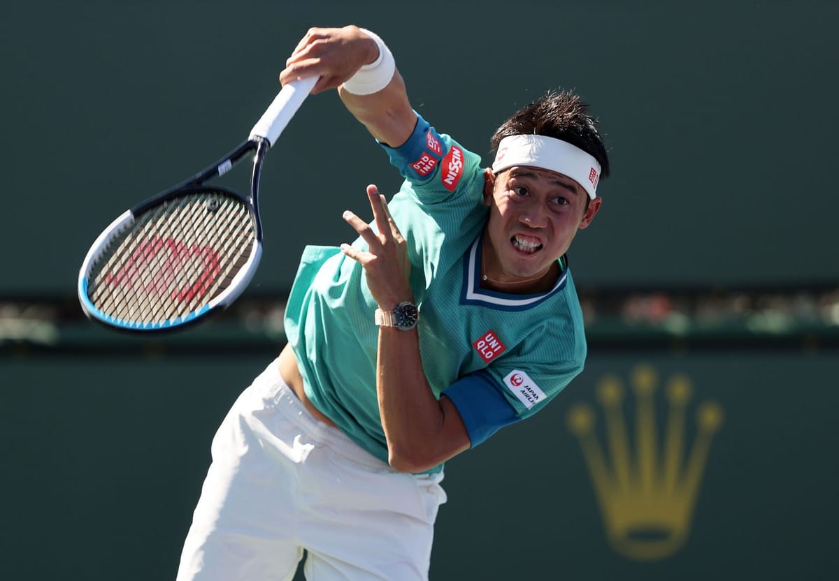 Kei Nishikori hits the training ground ahead of his comeback