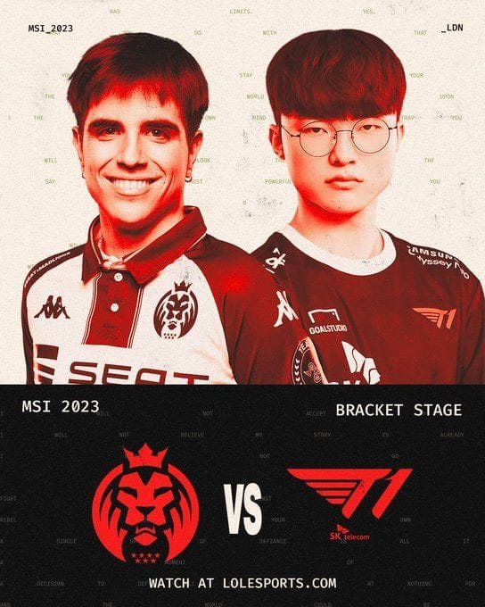 T1 vs MAD Lions League of Legends MSI 2023 Bracket Stage: Head-to-head, livestream details, and more