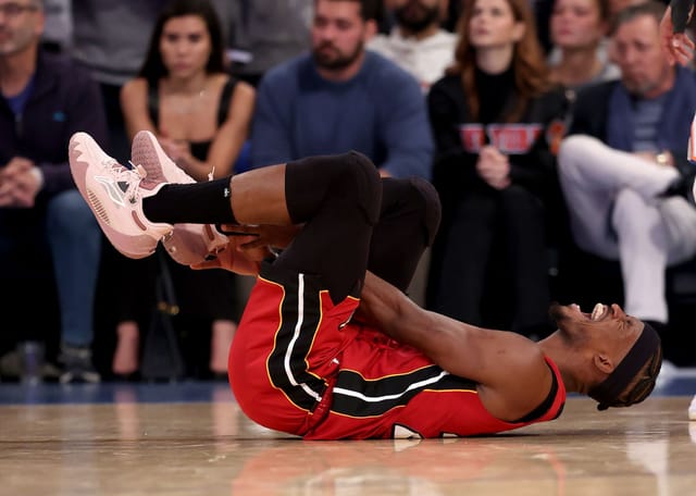 "F**k" - Erik Spoelstra reacts as Jimmy Butler rolls his ankle in Game 1