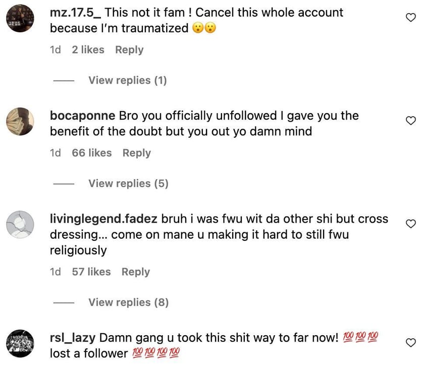 "First L ever seen Gucci take": Lil Wop cross dress new look leaves ...