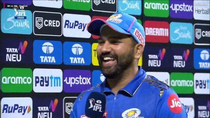 “35th not 36th” – Rohit Sharma jokes with IPL commentator Harsha Bhogle ...