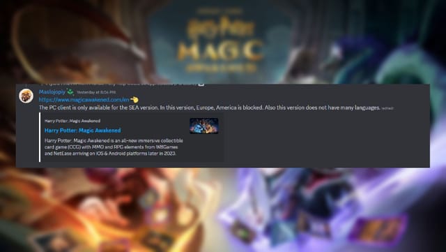 Is Harry Potter Magic Awakened available on PC?