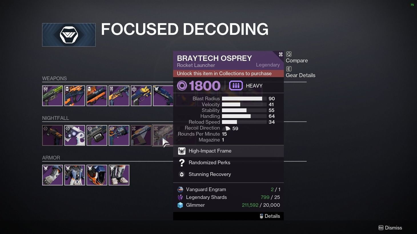 Destiny 2 Braytech Osprey Rocket Launcher god rolls, how to get, and more