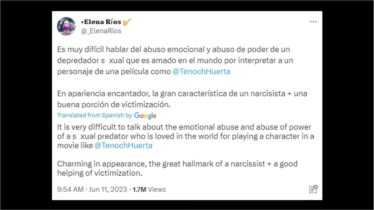Tenoch Huerta speaks up against assault allegation by Maria Elena Rios
