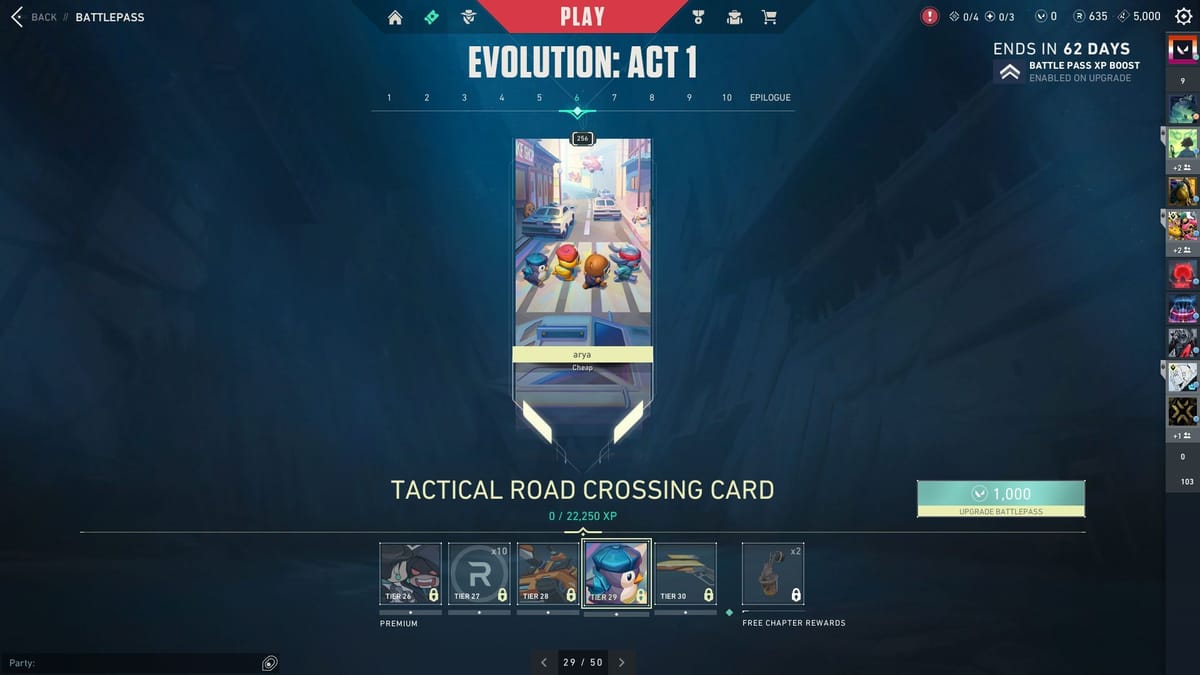 Battlepass: Valorant Episode 7 Act 1: All Battlepass tiers and rewards