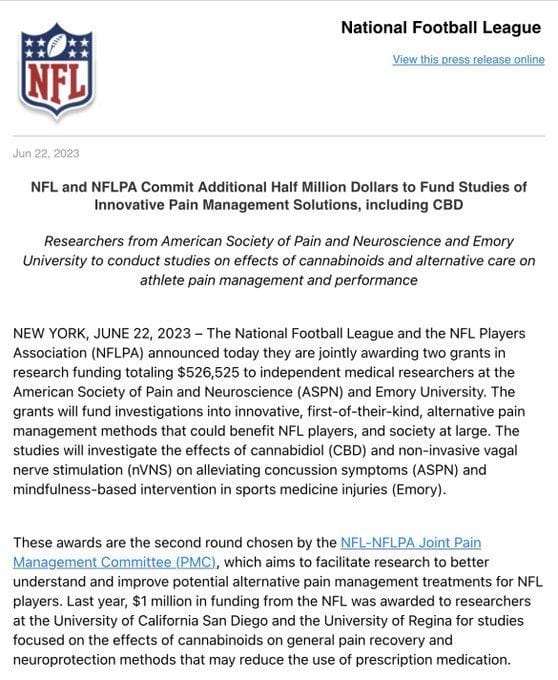 NFL pain management research: All you need to know about $526,525 grant