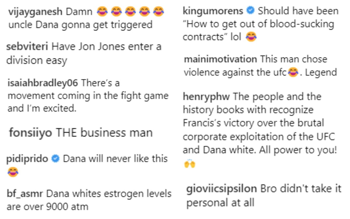 Fans lose it as Francis Ngannou teaches 'How to get out of a contract ...
