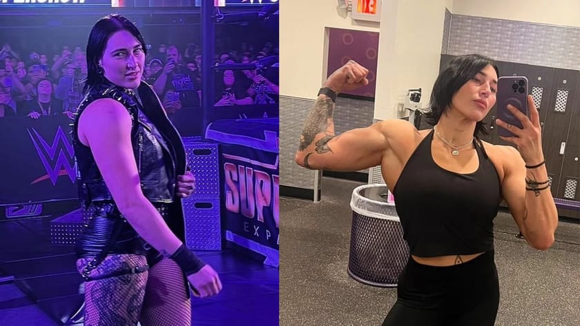 WATCH: Rhea Ripley jumps on to 40-year-old male superstar's back at a WWE event