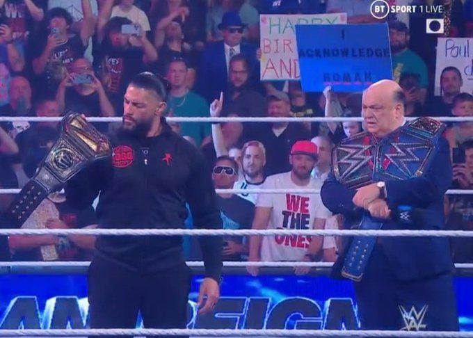 Paul Heyman still carrying two supposedly defunct belts despite Triple ...