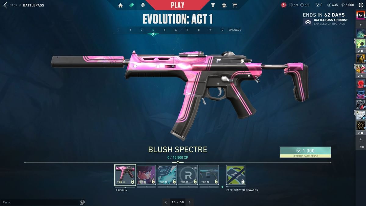 Battlepass: Valorant Episode 7 Act 1: All Battlepass tiers and rewards