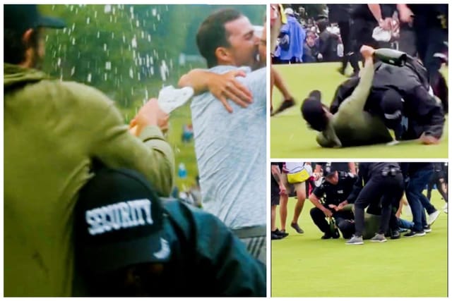 Watch: Adam Hadwin gets tackled by a security guard as he mistakes him ...