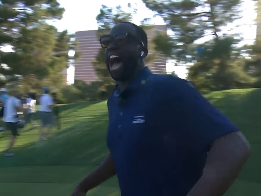 Watch - Draymond Green is hyped as Klay Thompson sinks crucial putt during The Match
