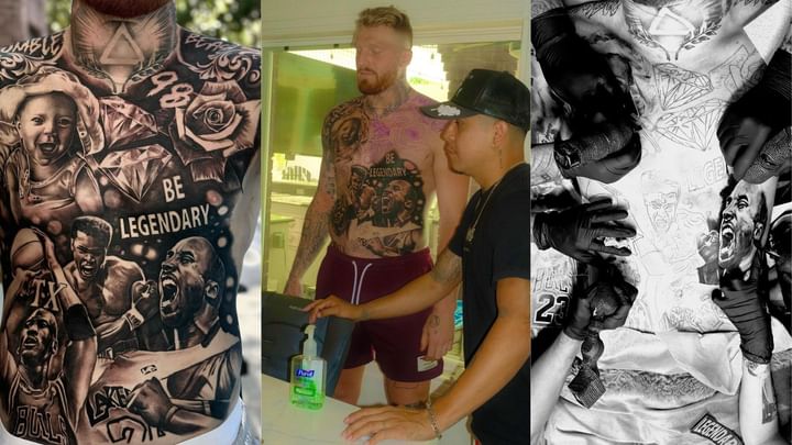 IN PHOTOS: Maxx Crosby shows off stunning front panel tattoo with Kobe ...