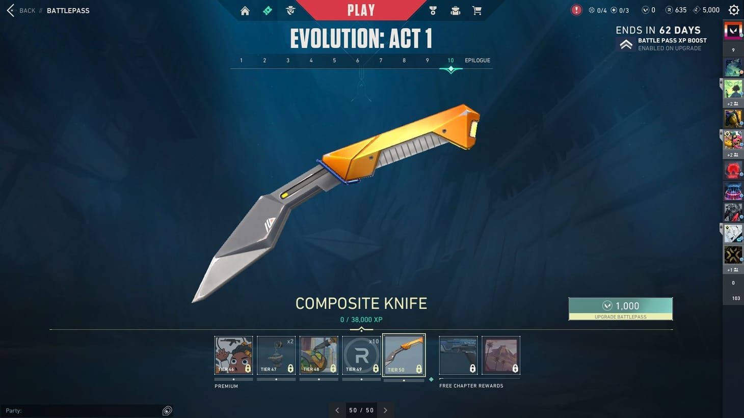 Battlepass: Valorant Episode 7 Act 1: All Battlepass tiers and rewards