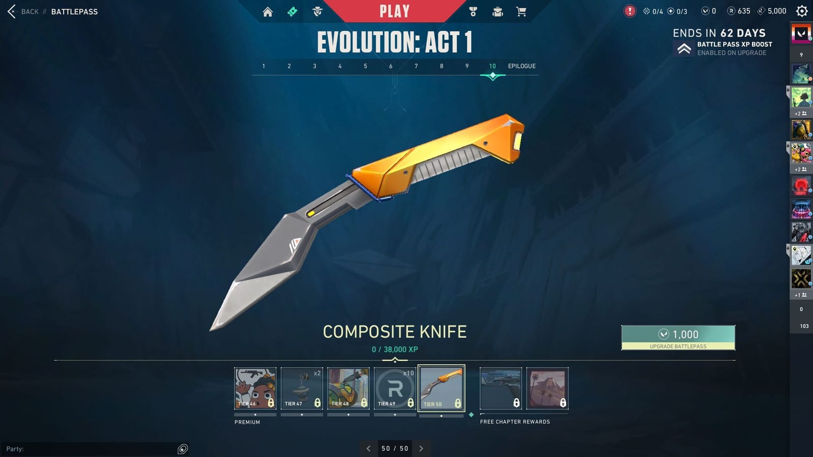 Battlepass: Valorant Episode 7 Act 1: All Battlepass tiers and rewards