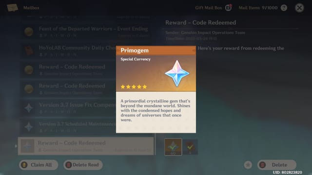 All Genshin Impact redeem codes active in June 2023