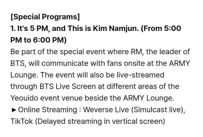 “Our precious leader:” Fans rejoice as RM is set to interact with fans at the ARMY Lounge during ...