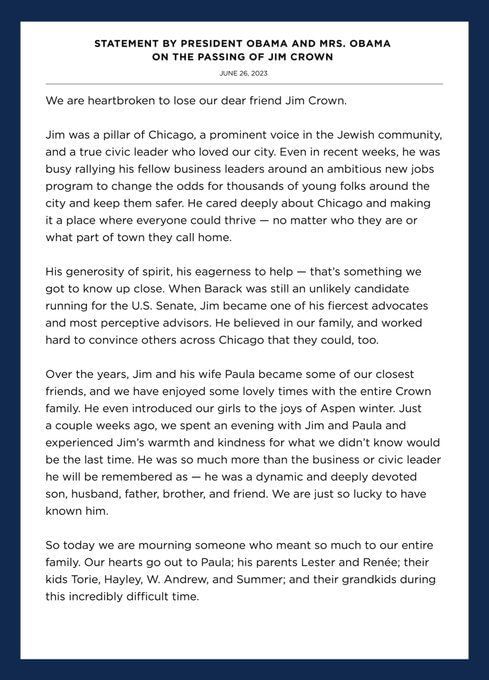 Who is Jim Crown? Prominent billionaire killed in Aspen Motorsports ...