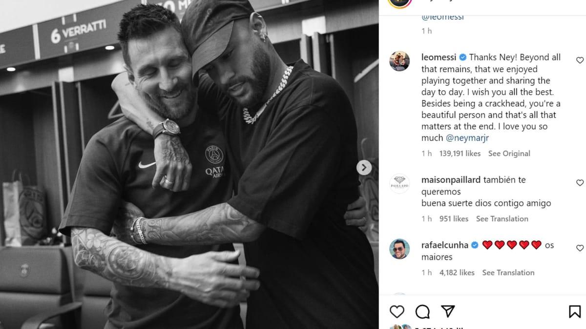 “I love you so much” - Lionel Messi responds to PSG superstar Neymar’s ...