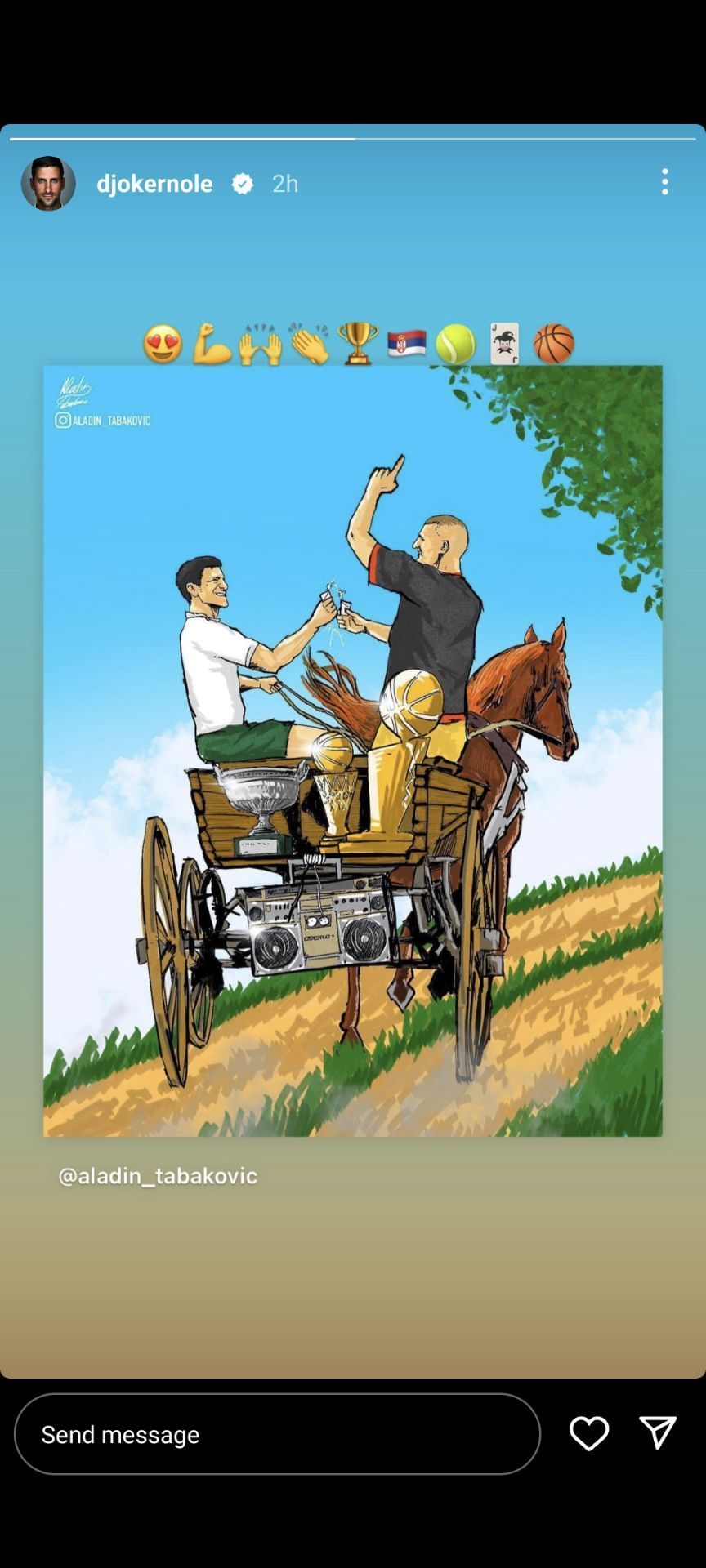 Novak Djokovic continues Nikola Jokic bromance ft. horses, trophies ...