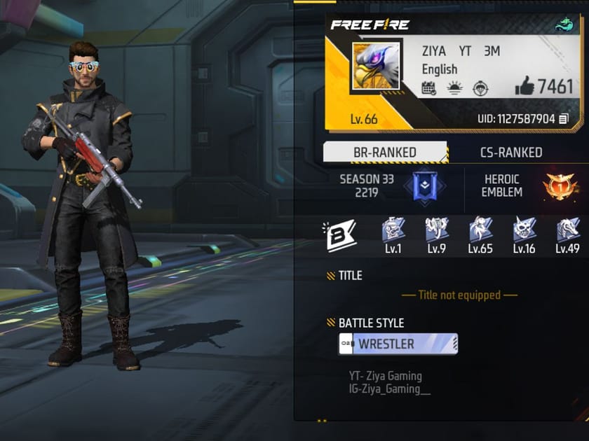 Ziya Gaming's Free Fire ID, stats, rank, guild, and more