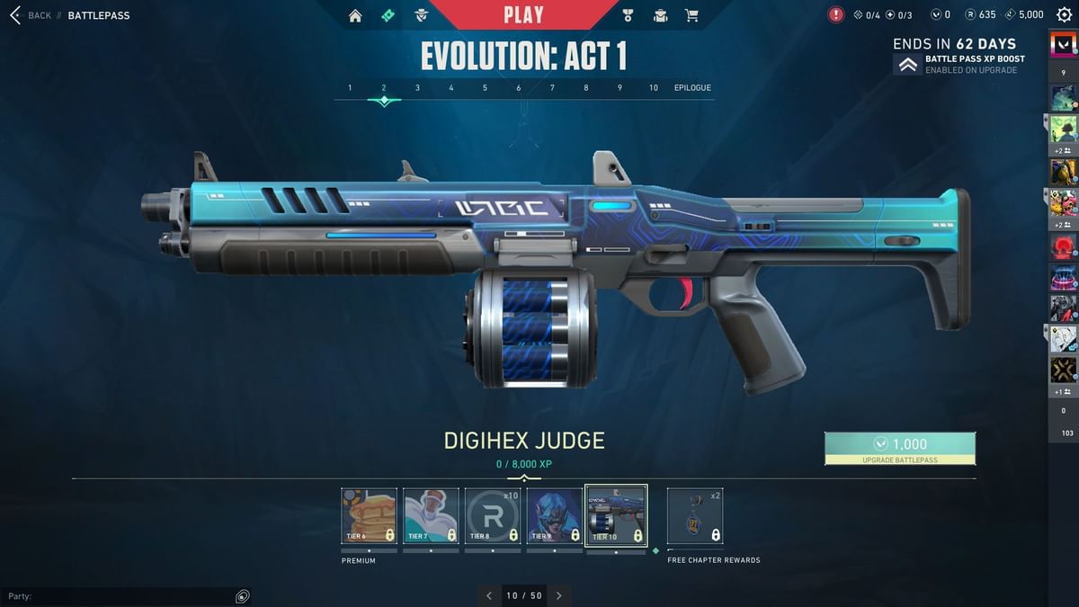 Battlepass: Valorant Episode 7 Act 1: All Battlepass tiers and rewards